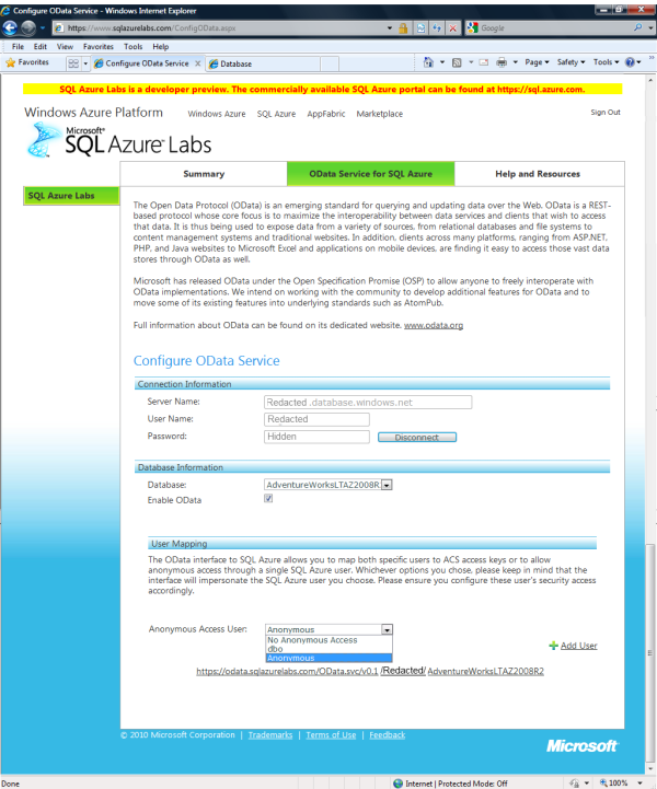 OakLeaf Systems: Enabling and Using the OData Protocol with SQL Azure